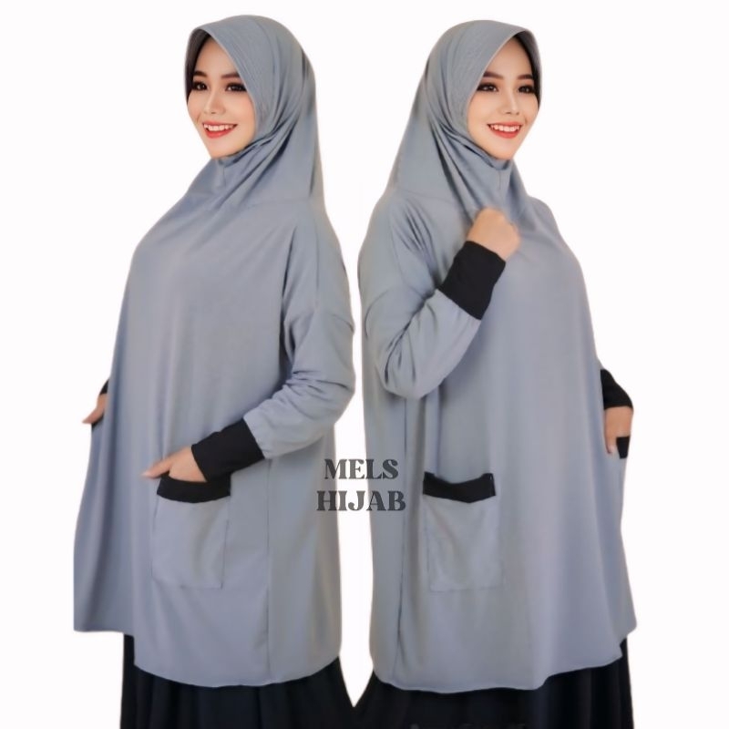 Jual Mels Hijab - Rubie (Jilbab Instan Lengan Syari Jumbo Pad Antem ...