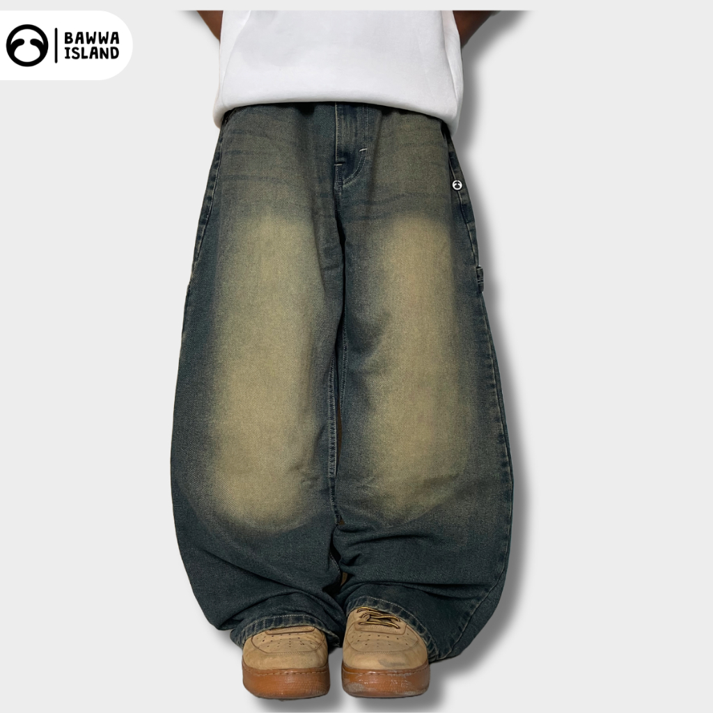 Jual Bawwa Santai |Celana Baggy CARPENTER Jeans | BLUEGREEN RETRO Wash ...