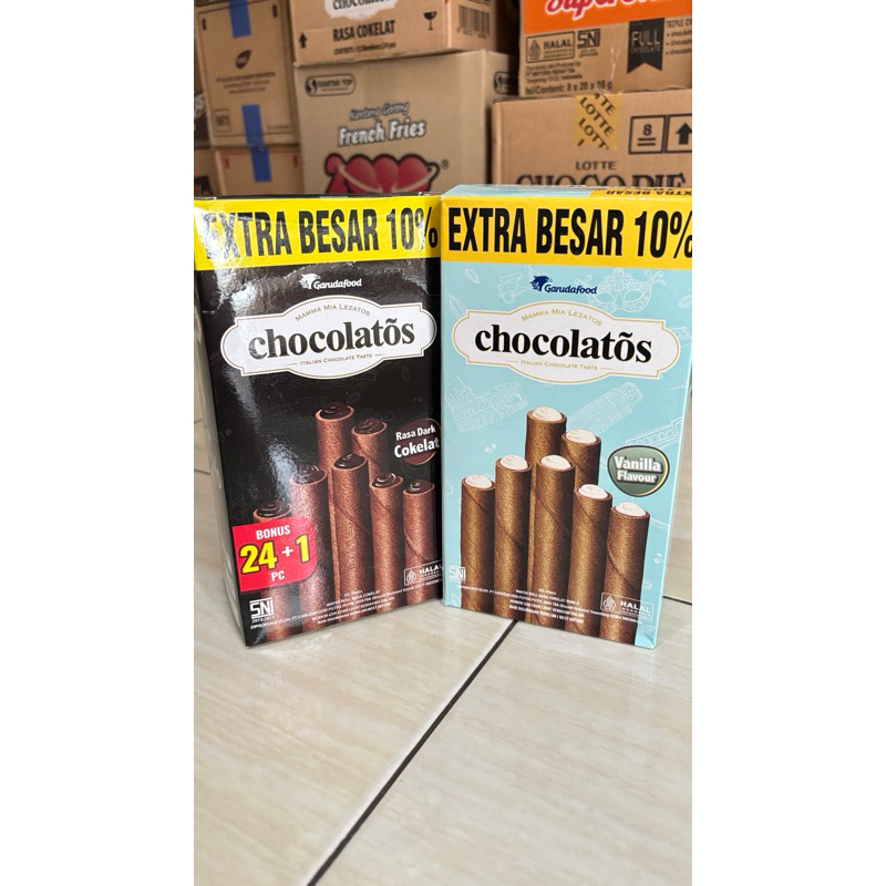 Jual Chocolatos Wafer Roll Besar 1 box isi 24 pcs | Shopee Indonesia