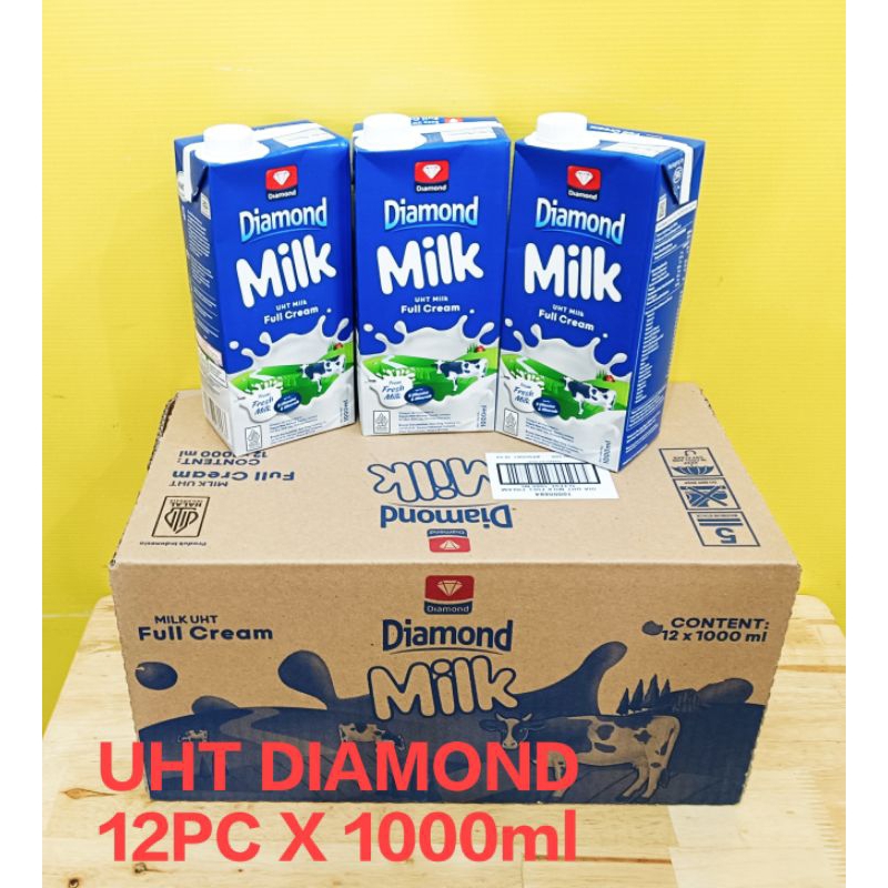 Jual DIAMOND SUSU UHT 1DUS ISI 12PC @1LITER /SUSU UHT DIAMOND | Shopee Indonesia