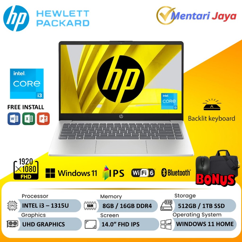 Jual Laptop HP 14s Core i3 1315U Gen 13 RAM 16GB SSD 1TB 14 inch Win 11 ...