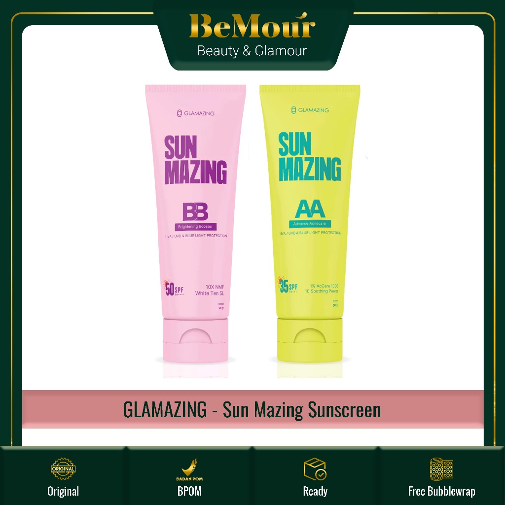 Jual GLAMAZING - SUNMAZING SERIES ( 50ml ) - Sunscreen Wajah Sun Mazing ...