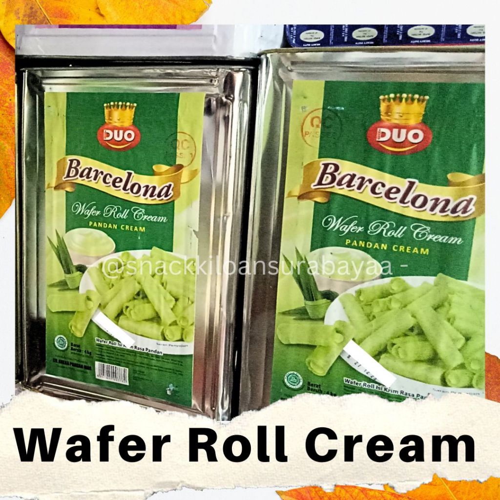 Jual Wafer Roll Cream Pandan 1 Kaleng ( 4KG )/ Astor Pandan/ Snack ...