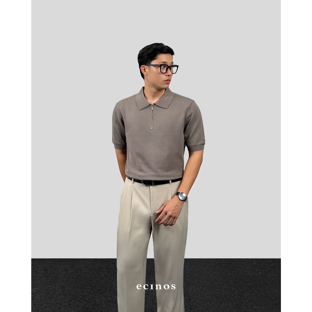 Jual ECINOS Man - Knitted Polo Zip Top (Man Version) | Baju Pria | Kaos ...