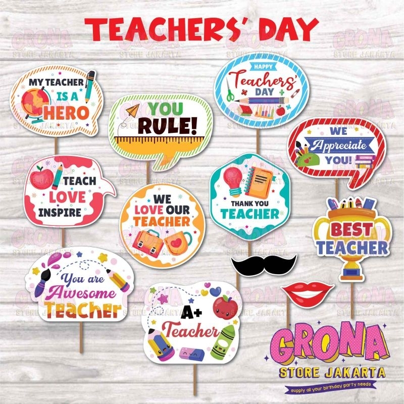 Jual ACC Photobooth Teacher Day Tipe 3 / Aksesoris Foto Teacher Day ...