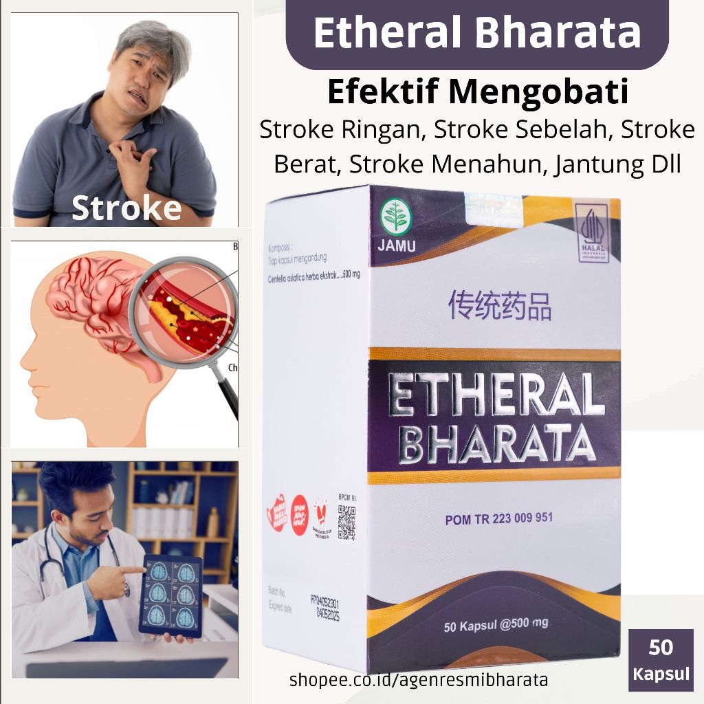 Jual Etheral Bharata Asli Original | Obat Stroke Epilepsi Jantung | Isi 50 Kapsul | 100% Produk ...