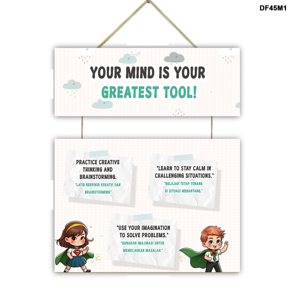 Jual Hiasan dinding YOUR MIND IS YOUR GREATEST TOOL 2 susun gantungan ...