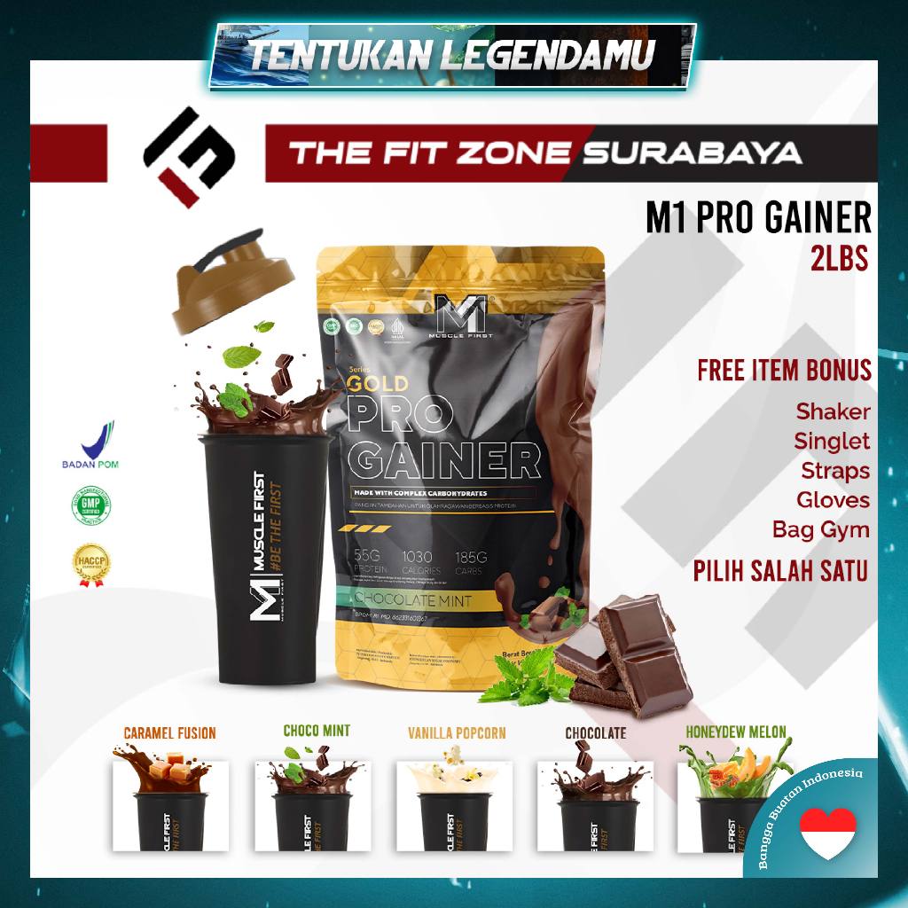 Jual M1 MUSCLE FIRST Gold Pro Gainer 2 Lbs Weight Mass Gainer ...