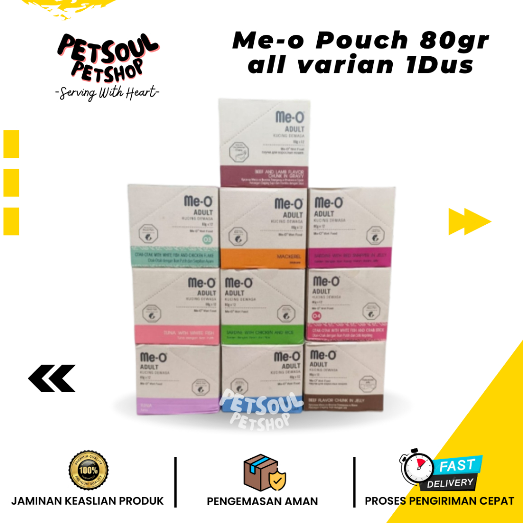Jual Me-o Meo Pouch Sachet 80gr Dus isi 12 Makanan Basah Me-O Wet ...