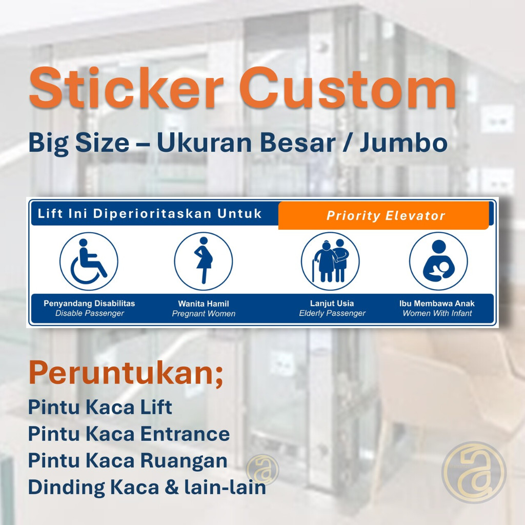 Jual Sticker Sign Custom untuk Dinding Kaca, Pintu Lift, Pintu Kaca ...