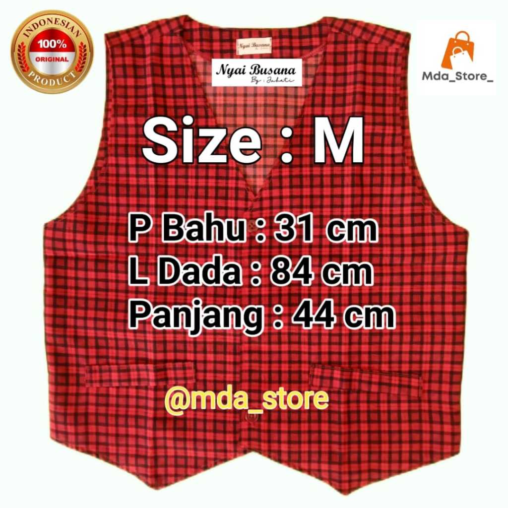 Jual Rompi Seragam anak SD/MI/PAUD warna merah kotak kotak ukuran M ...