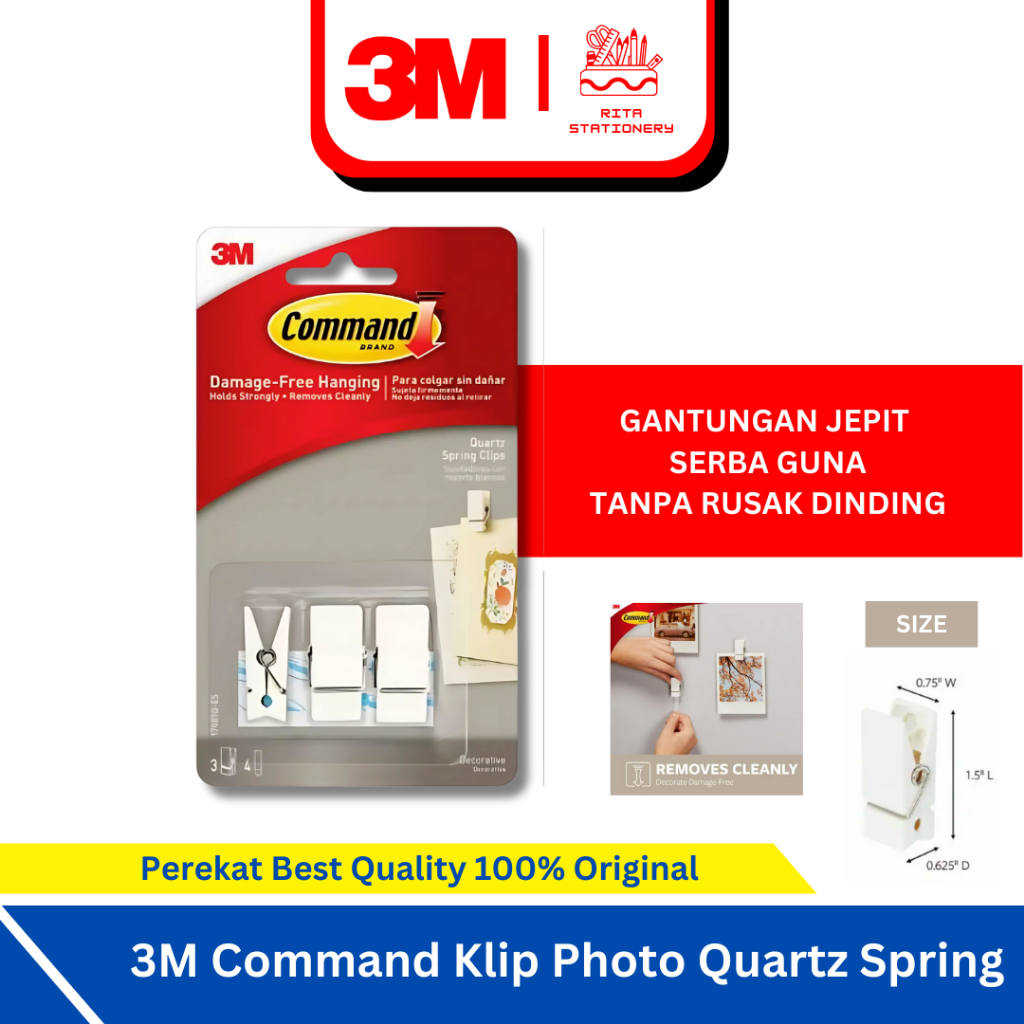 Jual 3M Command Klip Photo Quartz Spring Gantungan Serbaguna Foto ...