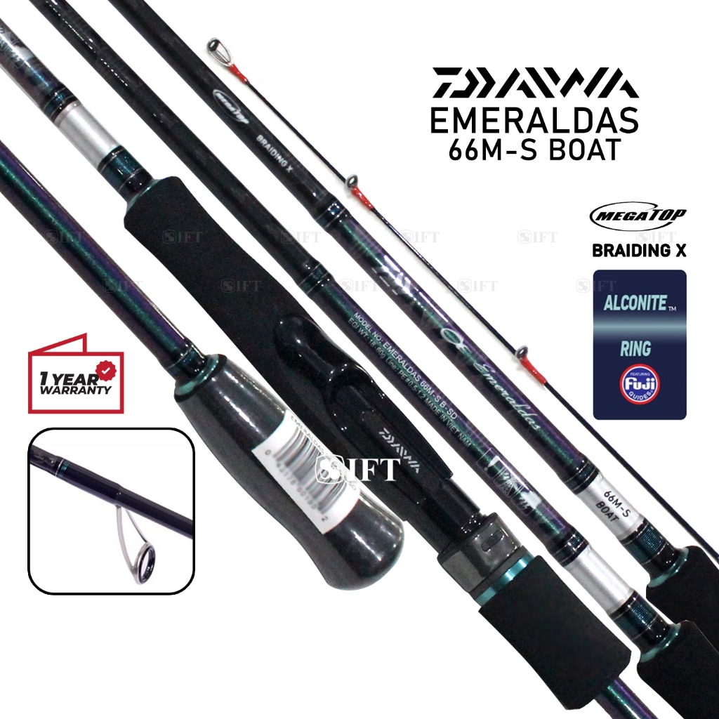 Jual Joran DAIWA EMERALDAS EGING BOAT | Fuji Alconite + Seat | Mancing Cumi Resmi | Shopee Indonesia