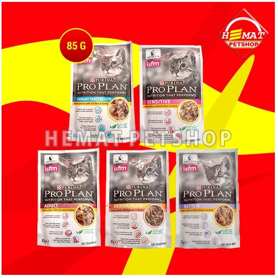 Jual Makanan Kucing Basah Pro Plan Wet 85gr Cat Food ProPlan Pouch ...