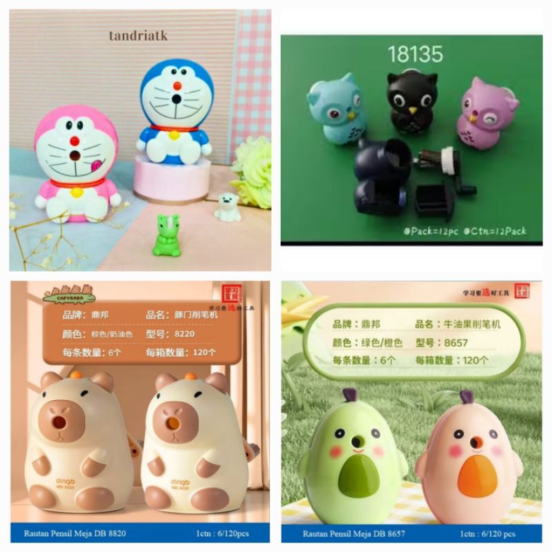 Jual [FREE BUBBLE+DUS] Serutan Rautan Meja Putar Duduk Fancy Doraemon ...