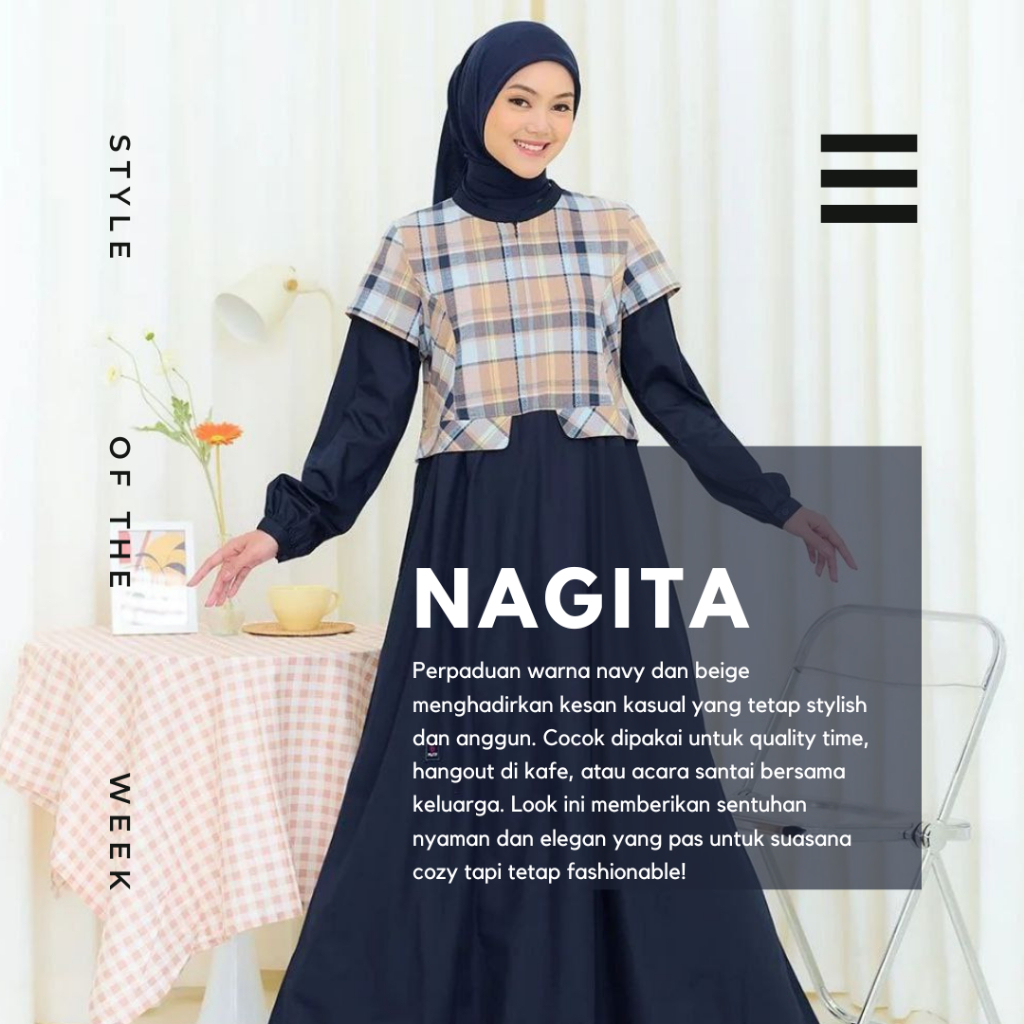 Jual MUTIF NAGITA - BAJU GAMIS SIMPEL BRANDED MODEL KOMBINASI KEKINIAN ...