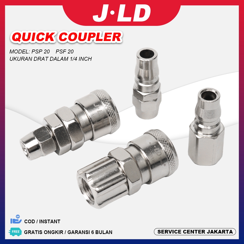 Jual JLD Quick Coupler Connector Angin Kompresor Universal Drat 1/4 Inch Drat Sambungan Selang ...