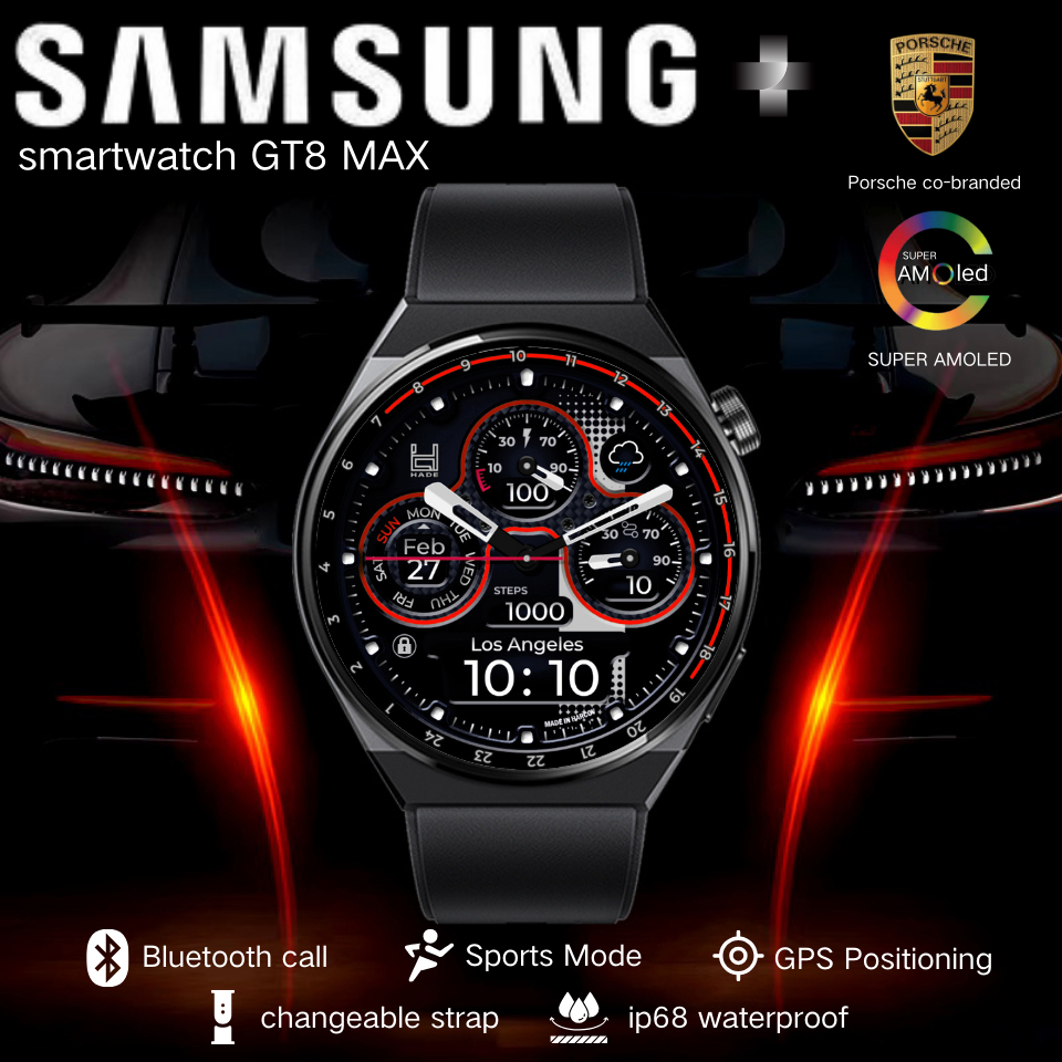 Jual 【100％ Original】Samsung-smartWatch GT8/GT4 Porsche version amoled jam tangan Pria Wanita ...