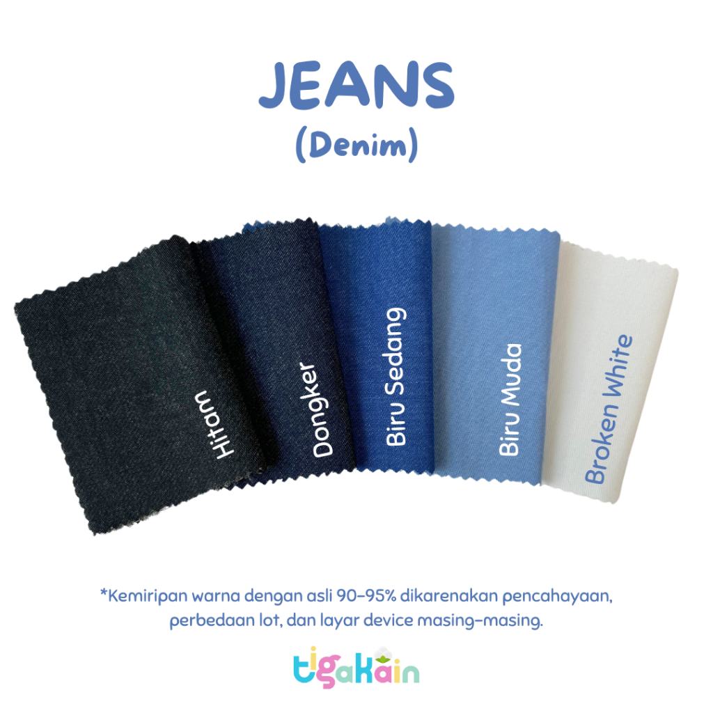 Jual 0.5 Meter Kain Denim bahan Jeans | Shopee Indonesia