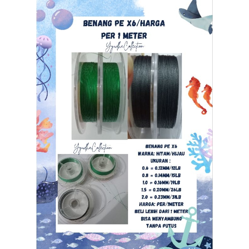 Jual Benang Pe X6/Harga Per 1 meter | Shopee Indonesia