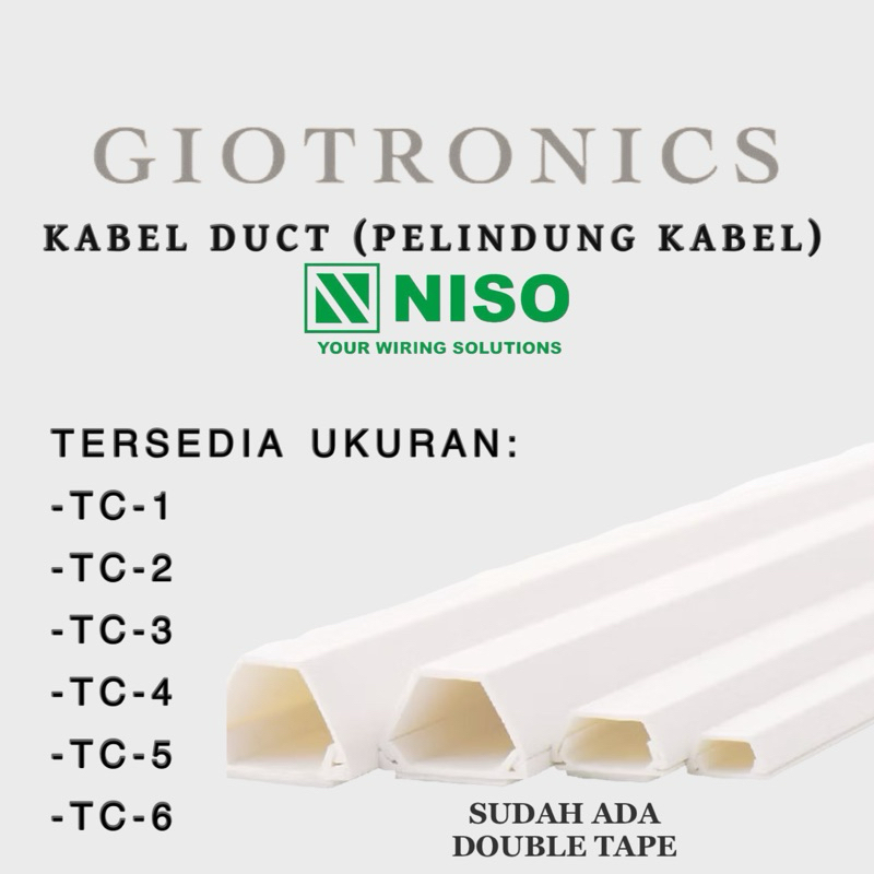 Jual KABEL DUCT DOUBLE TAPE 1 METER MERK NISO Pelindung Kabel Trapesium TC2 / TC3 / TC4 / TC5 ...