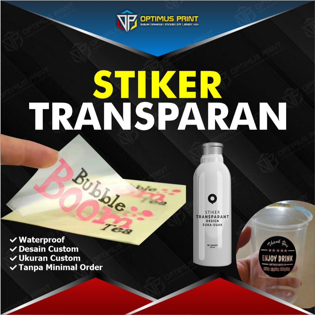 Jual stiker transparan / stiker bening a3+ / permeter stiker waterproof ...