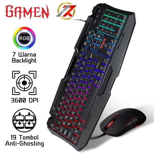 Jual GAMEN Station II Gaming Mouse Keyboard Combo Anti Ghosting 3600 DPI | Shopee Indonesia