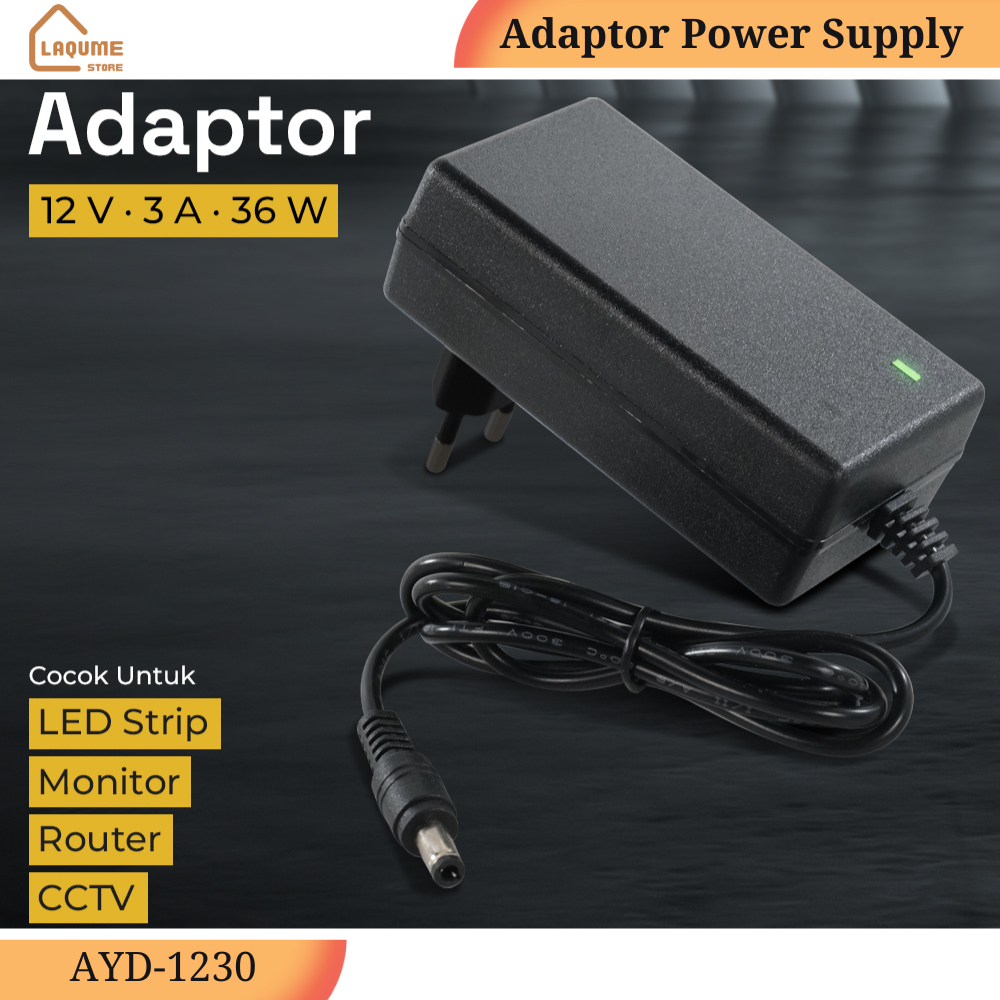 Jual Adaptor Power Supply LED Strip Monitor Converter 12V 3A 36W ...
