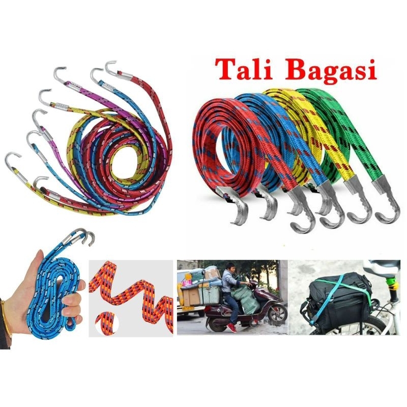Jual Tali Bagasi Motor Elastis Kait Pipih Gepeng 1M 2M 3M Tali Barang ...