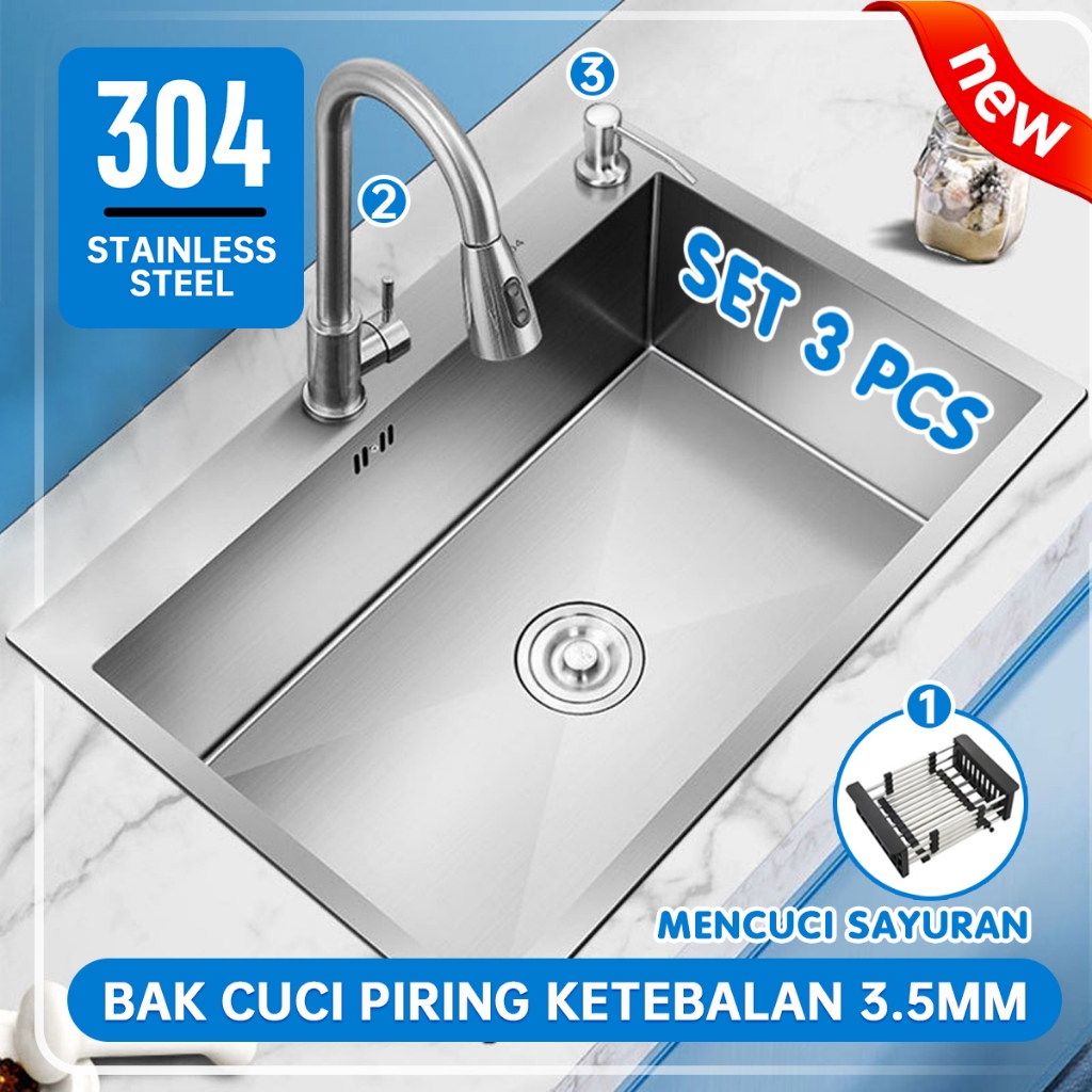Jual Wastafel Pencuci Piring Stainless Steel Modern Kitchen Sink Bak ...