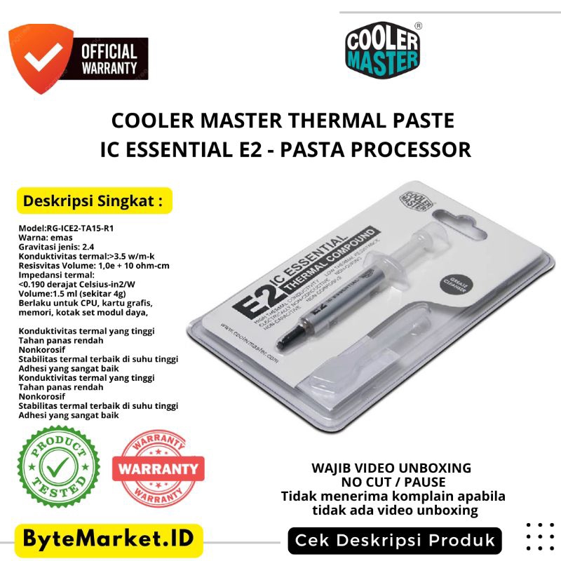 Jual Cooler Master Thermal Paste IC Essential E2 - Pasta Processor | Shopee Indonesia