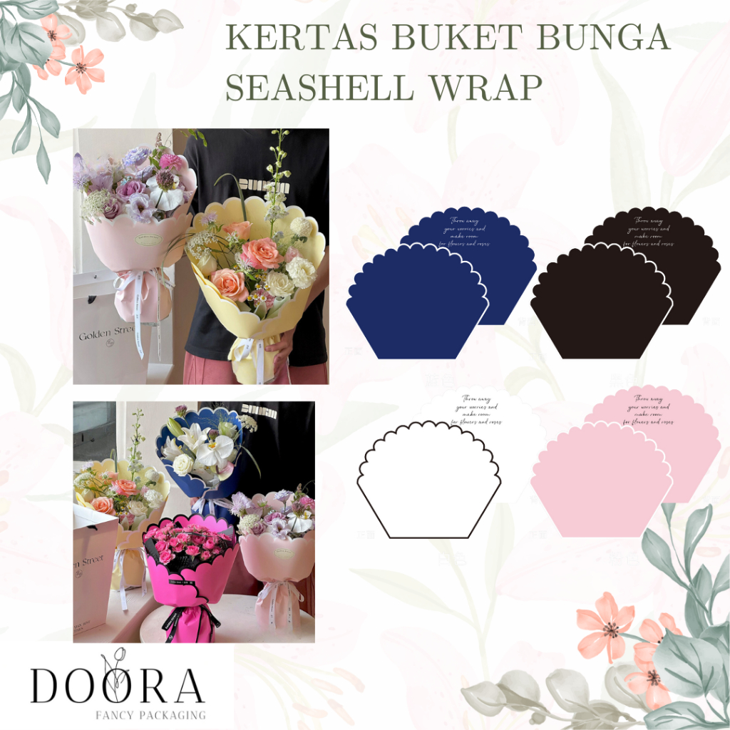 Jual Kertas Buket Bunga Seashell Wrap | Shopee Indonesia