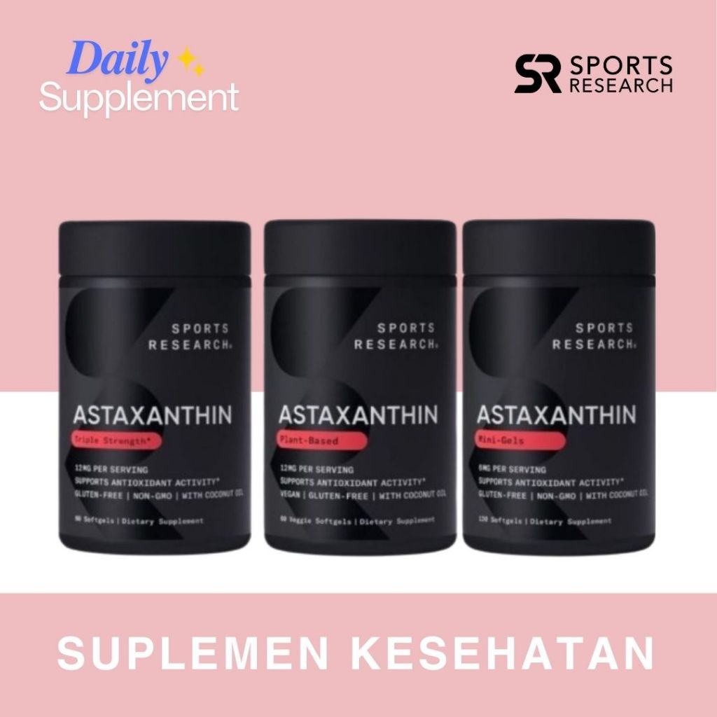 Jual Sports Research Triple Strength Astaxanthin 12mg - 60 Softgels | Shopee Indonesia