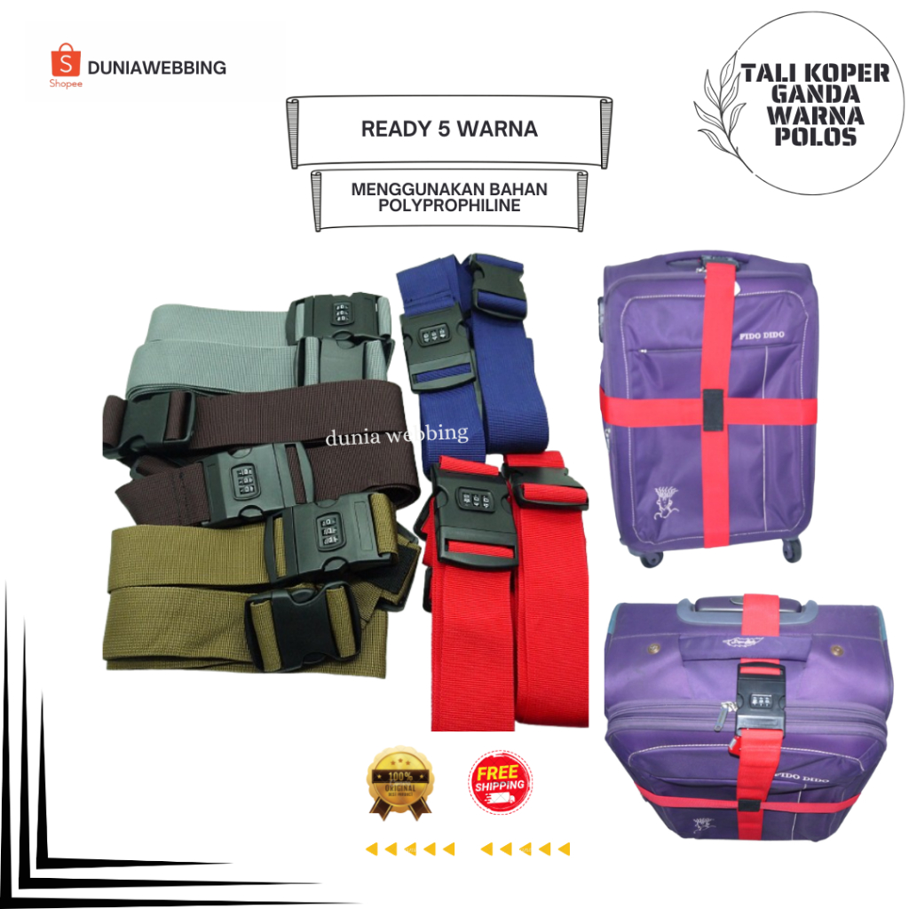 Jual Tali Pengikat Koper Silang Luggage Strap Belt 3 Pin Kombinasi ...