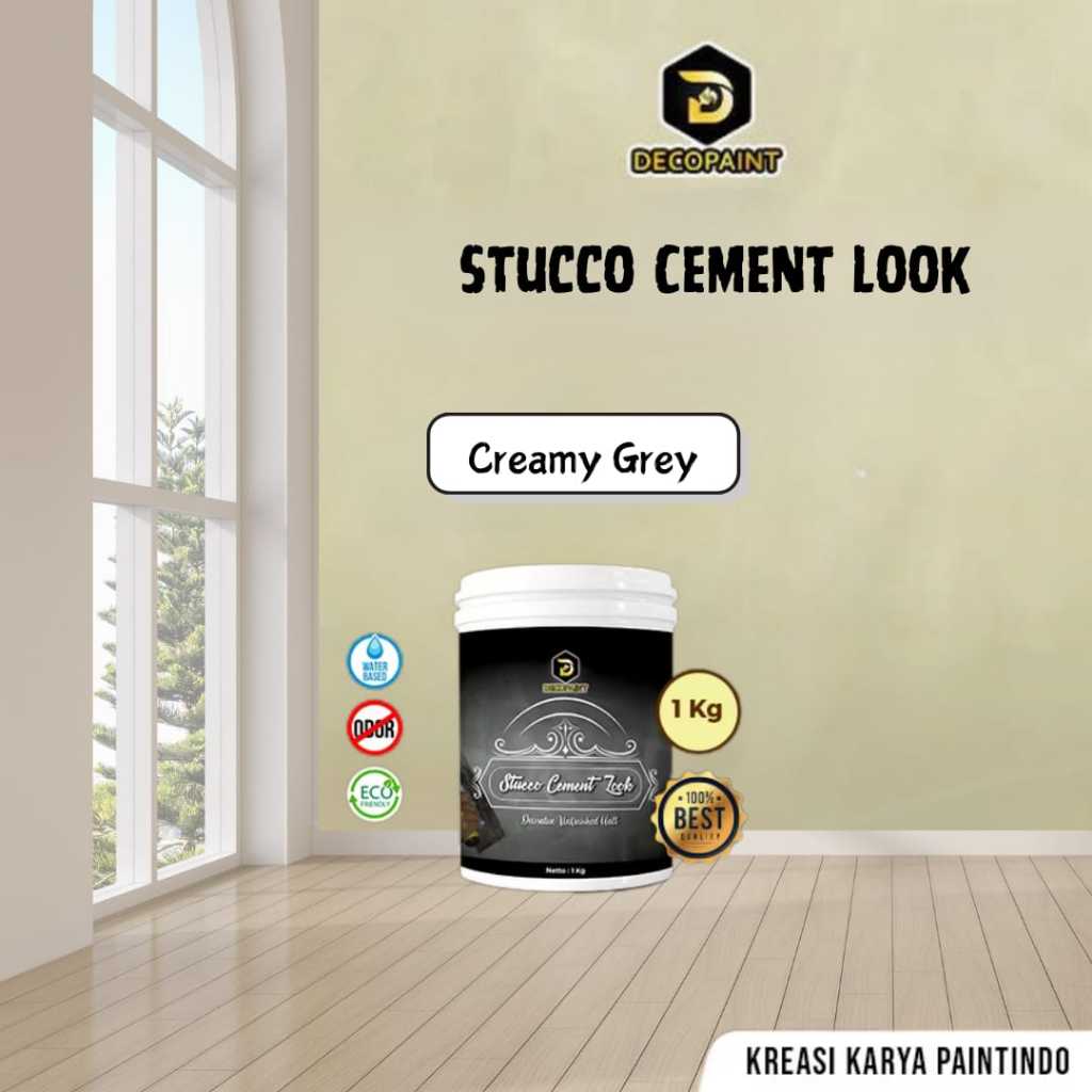 Jual 1Kg Stucco Cement Look | Cat Stucco Motif Semen Ekspos - Creamy ...