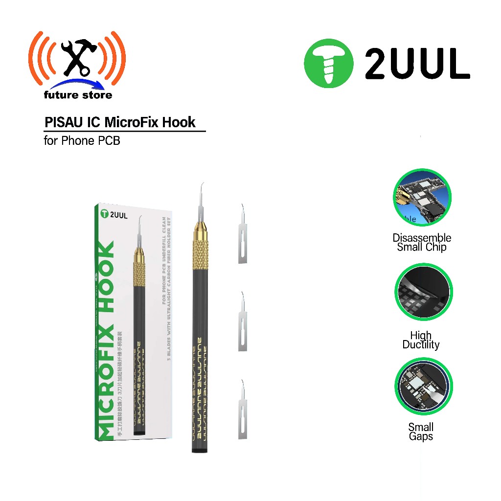 Jual 2UUL DA12 PISAU IC MicroFix Hook for Phone PCB Underfill Clean 3 Blades with Ultralight ...