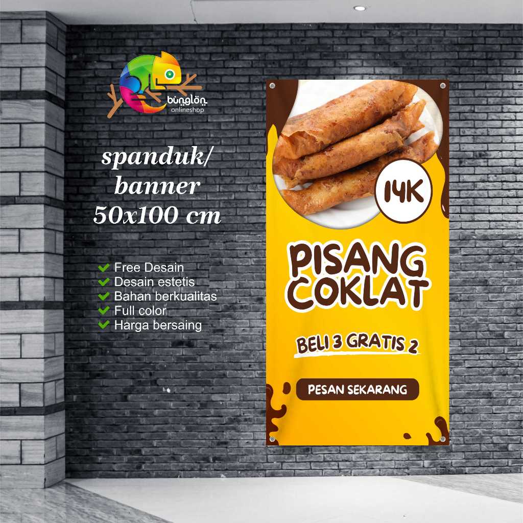 Jual Cetak Spanduk Banner Pisang Coklat | Shopee Indonesia