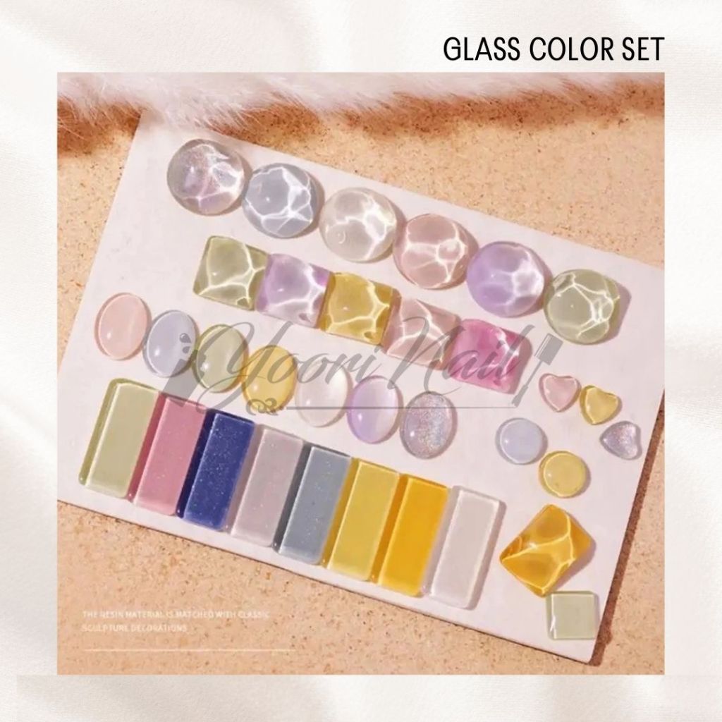 Jual 40pcs Glass color set 40 pcs display kutek nail art katalog warna ...