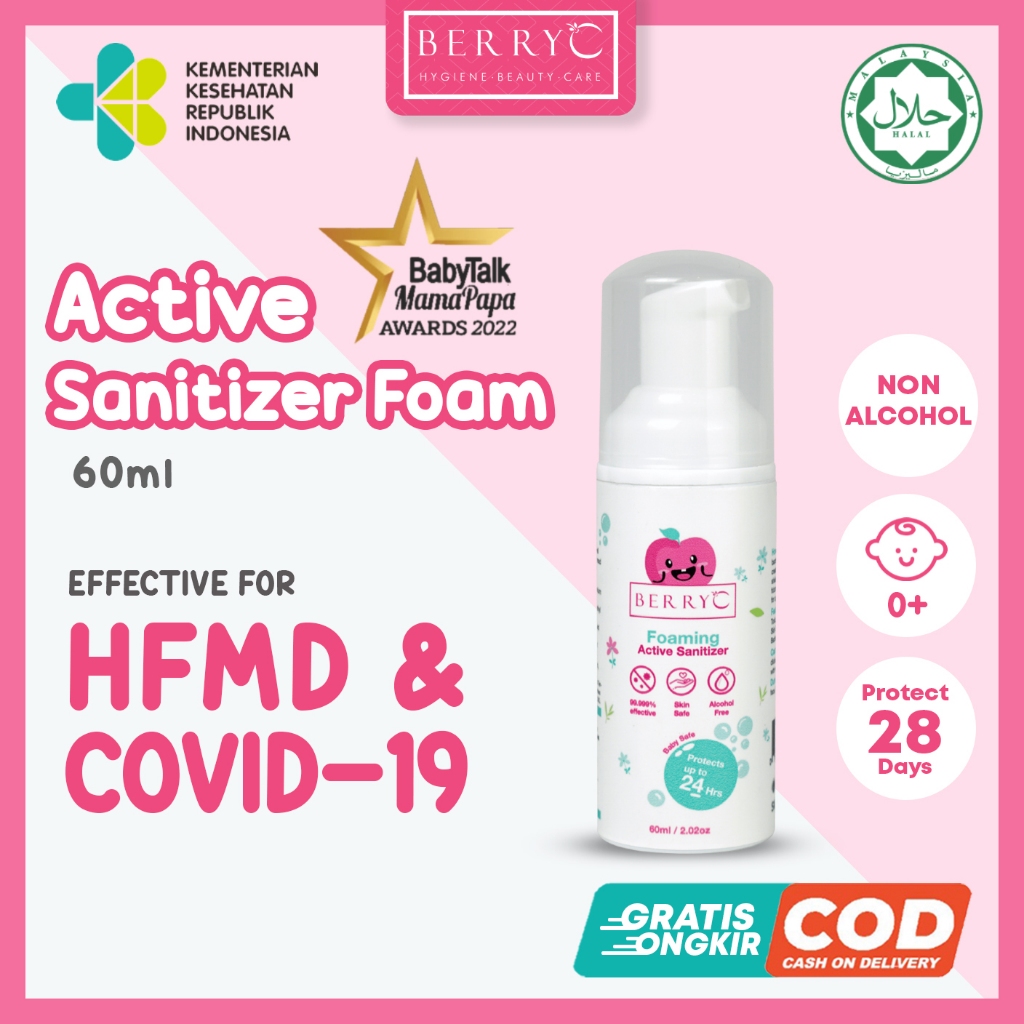 Jual BerryC Active Sanitizer Foam 60ml Food Grade Hand Sanitizer Bayi Anak Kulit Sensitif Non ...