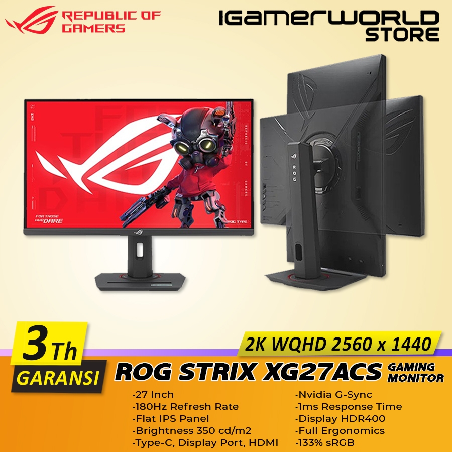 Jual ASUS ROG Strix XG27ACS 27 inch 2K WQHD 180Hz Fast IPS Gaming ...