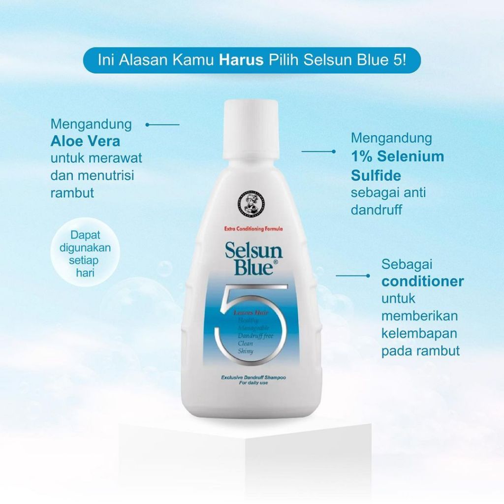 Jual Selsun Blue 5 Exclusive Dandruff Shampoo - 50ml (Anti-dandruff ...