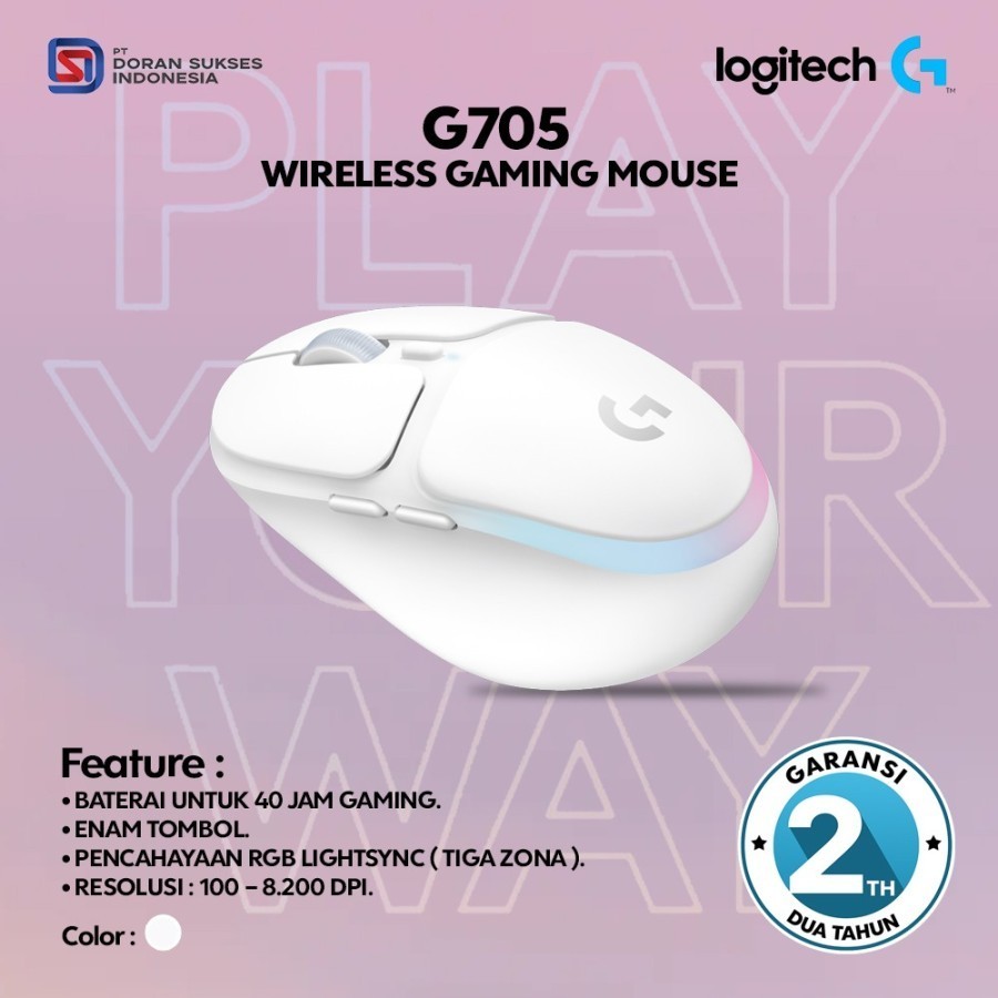 Jual Logitech G705 LIGHTSPEED Mouse Gaming Wireless Bluetooth Garansi ...