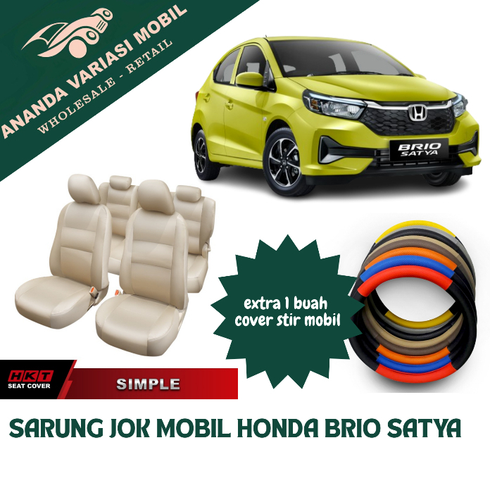 Jual Sarung Jok Mobil Brio Satya Model Simple Xtra 1 Buah Cover Stir ...