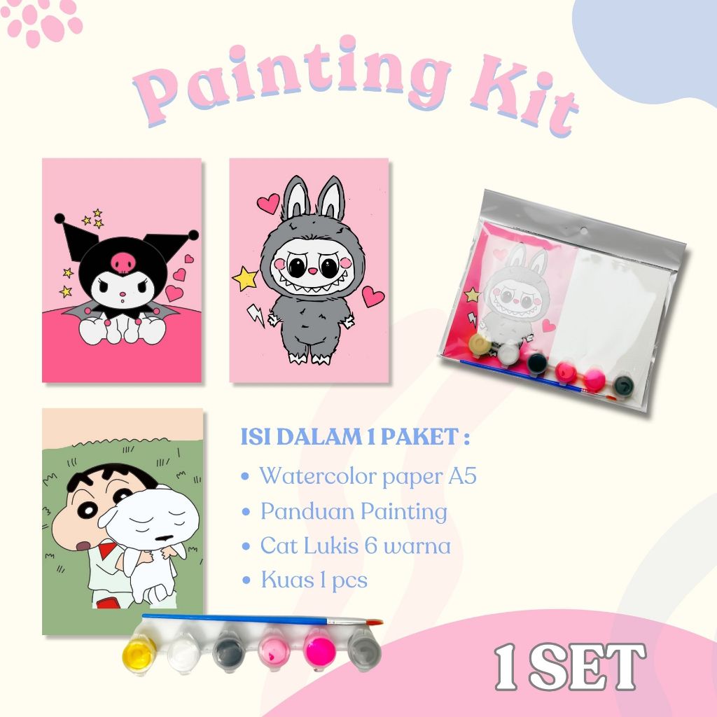 Jual Painting kit - Lukisan Kanvas/Canvas Mewarnai Anak | LABUBU ...