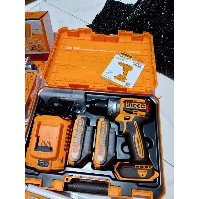 Jual Bor Brushless Impact Drill 13mm INGCO CIDLI20602 Bor Tembok Beton ...
