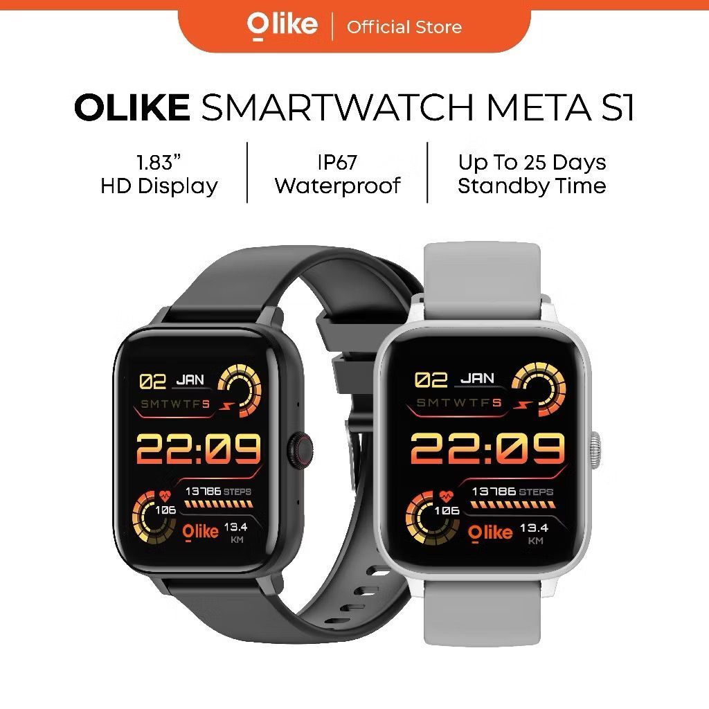 Jual OLIKE Smartwatch META S1 HD Screen Custom Face Water Resistant ...