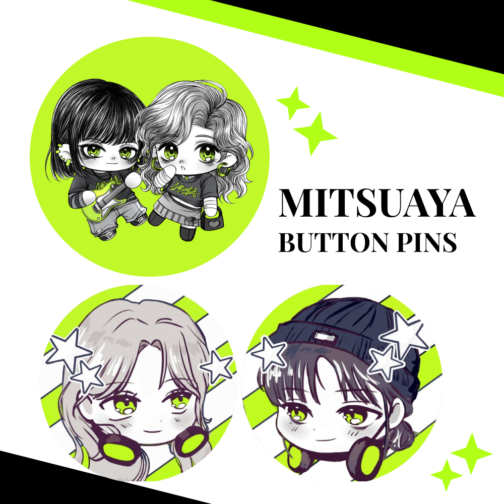 Jual MitsuAya Button Pin 4.4cm & 5.8cm (TGSWIIWAGAA Green Yuri Mitsuki ...