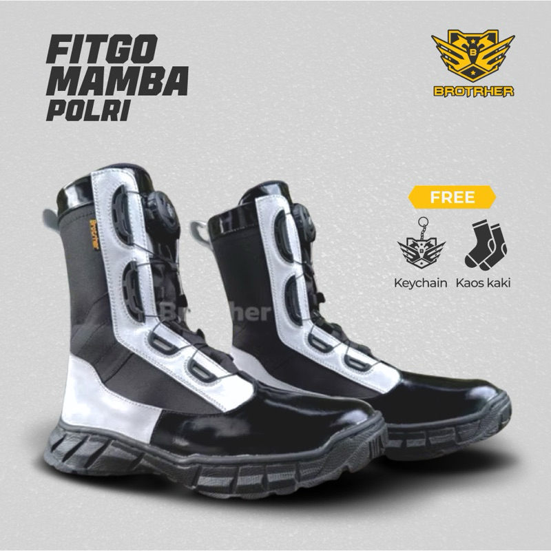 Jual BROTRHER Fitgo Mamba Provos Polri Sepatu Pdl Tali Putar | Shopee ...