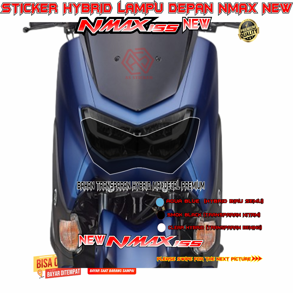 Jual STICKER HYBRID TRANSPARAN LAMPU DEPAN NMAX NEW / STICKER ...