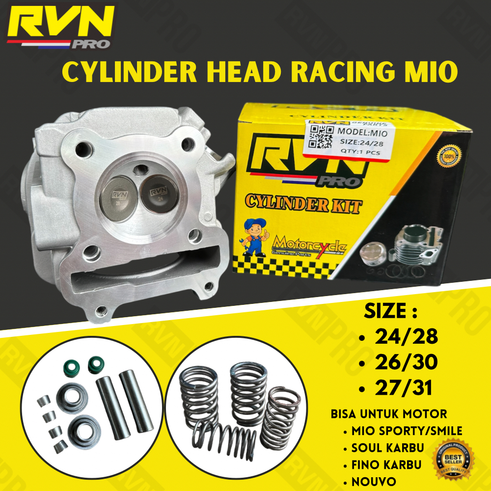 Jual CYLINDER RVN RACING BLOK HEAD MIO KARBU FINO KARBU NUOVO CNC ...